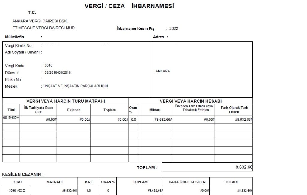 Vergi Ceza İhbarnamesi | Av. Dr. Fatih ARAS